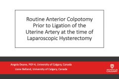 Anterior Colpotomy Prior to Ligation of the Uterine Artery