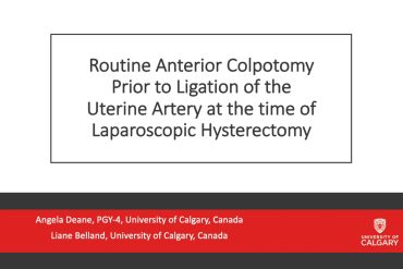 Anterior Colpotomy Prior to Ligation of the Uterine Artery